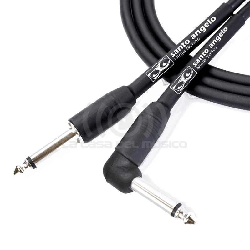 Santo Angelo NINJA Cable Instrumentos Plug ¼» Recto A Plug ¼» L 90° OFHC | 6.10 Mt - La Casa del ...